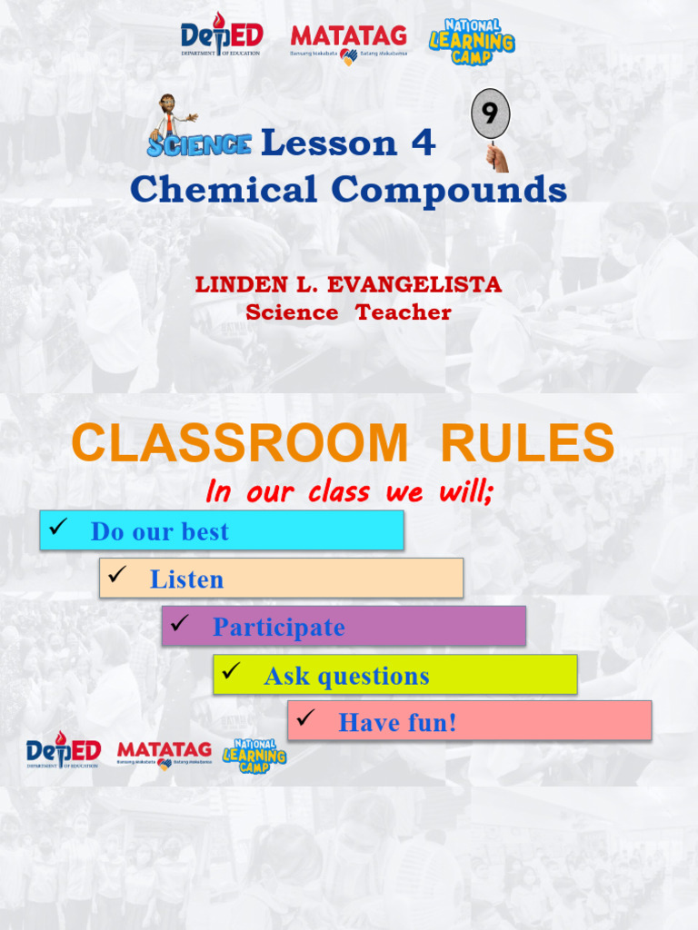 Science 9 Lesson 4 NLC | PDF | Chemical Compounds | Chemical Substances