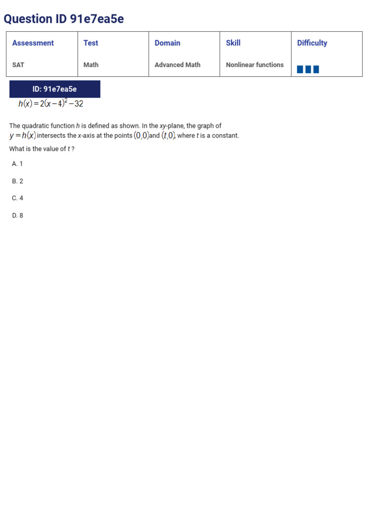 SAT Suite Question Bank - Adv Adv | PDF | Equations | Function ...