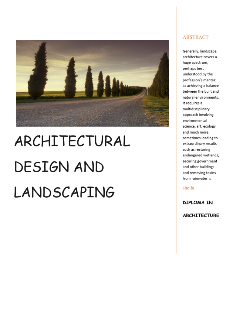 ARCHITECTURAL DESIGN AND LANDSCAPING | Download Free PDF | Composition ...
