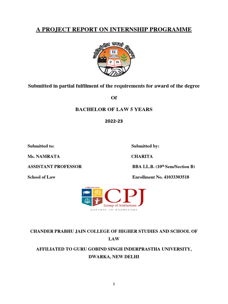 Internship Report for BBA LL.B Degree | PDF | Prosecutor | Job Hunting