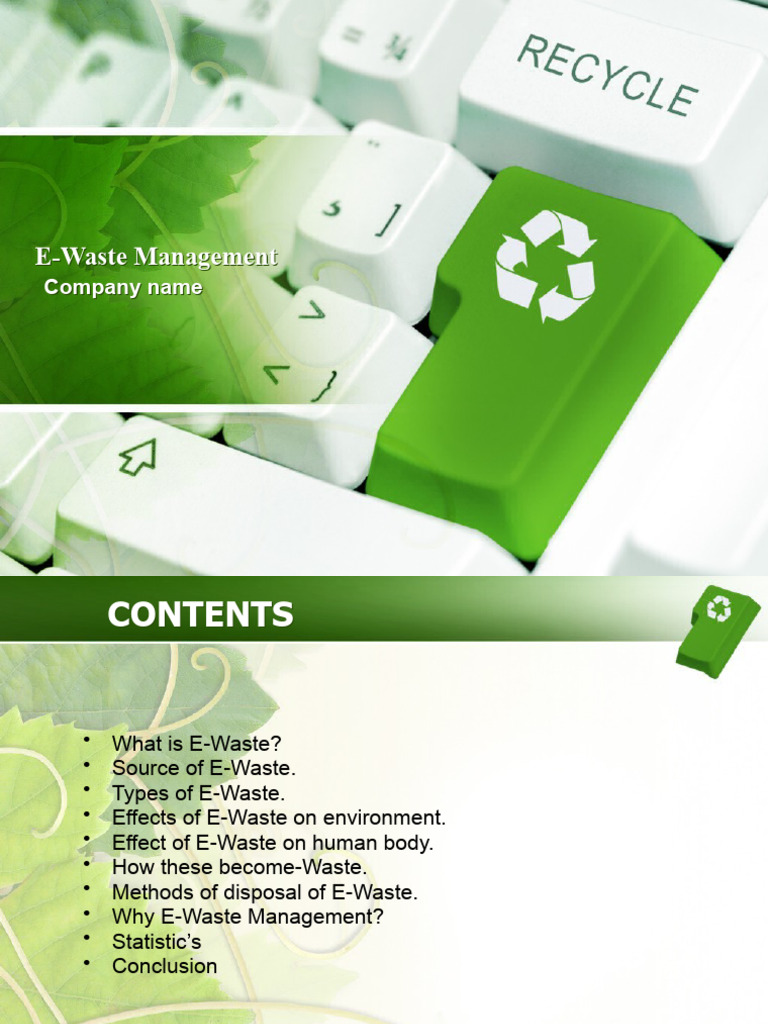 E Waste Management | Download Free PDF | Electronic Waste | Waste Management