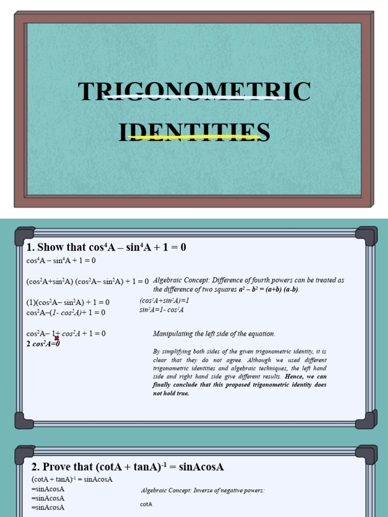 Trigonometric Identities Simplified | PDF | Trigonometric Functions ...