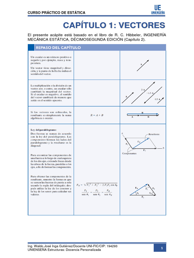 Curso Práctico de Estática | PDF | Braguero | Vector Euclidiano