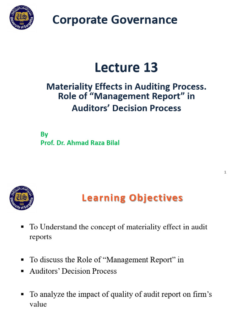 Lec 13 Audit Reports | PDF | Sarbanes–Oxley Act | Auditor's Report