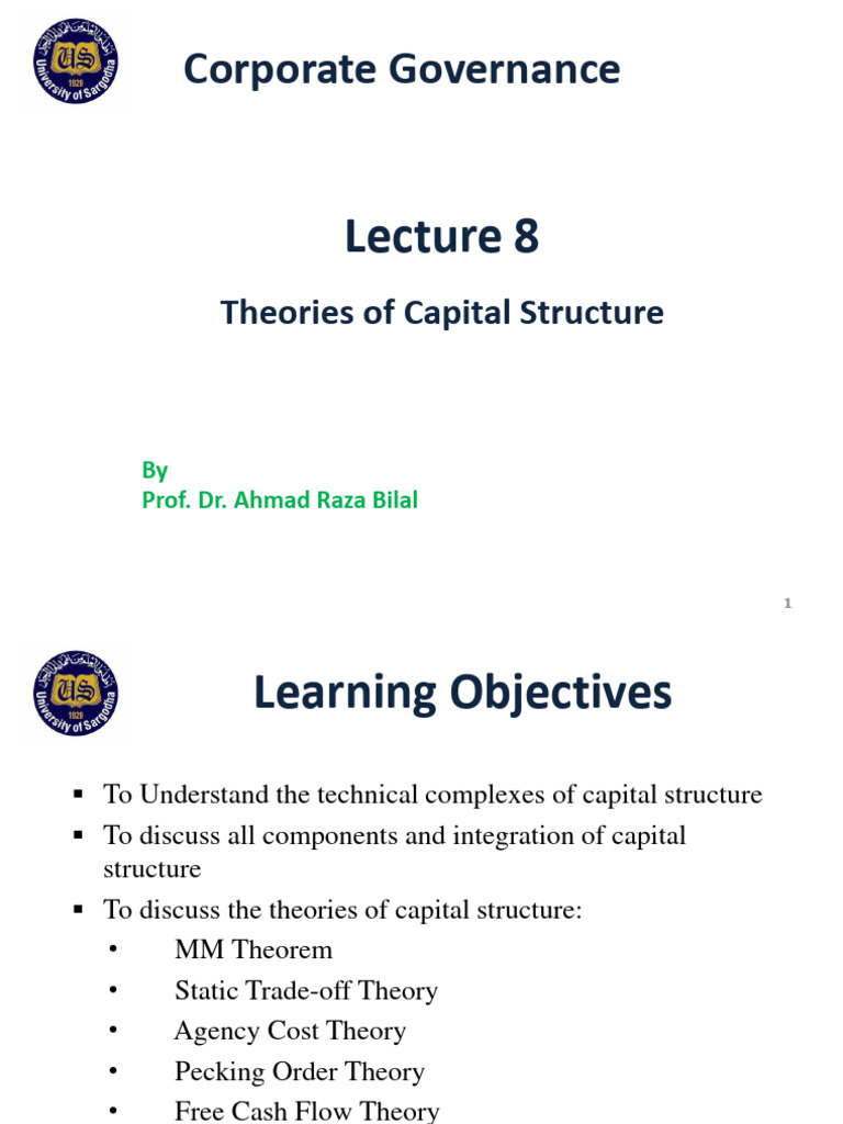 Lec 8 Capital Structure Theories | PDF | Capital Structure | Corporate ...
