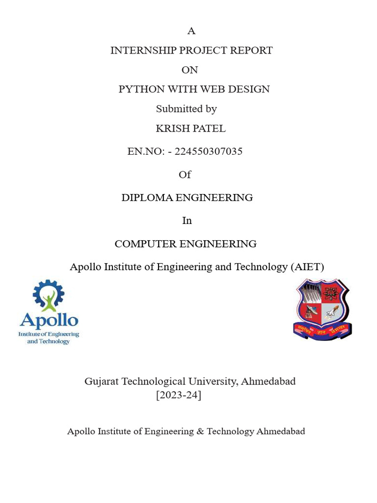 Internship Report | PDF | Html | World Wide Web