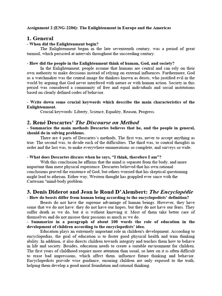 Enlightenment Overview: Key Thinkers & Ideas | PDF | René Descartes ...