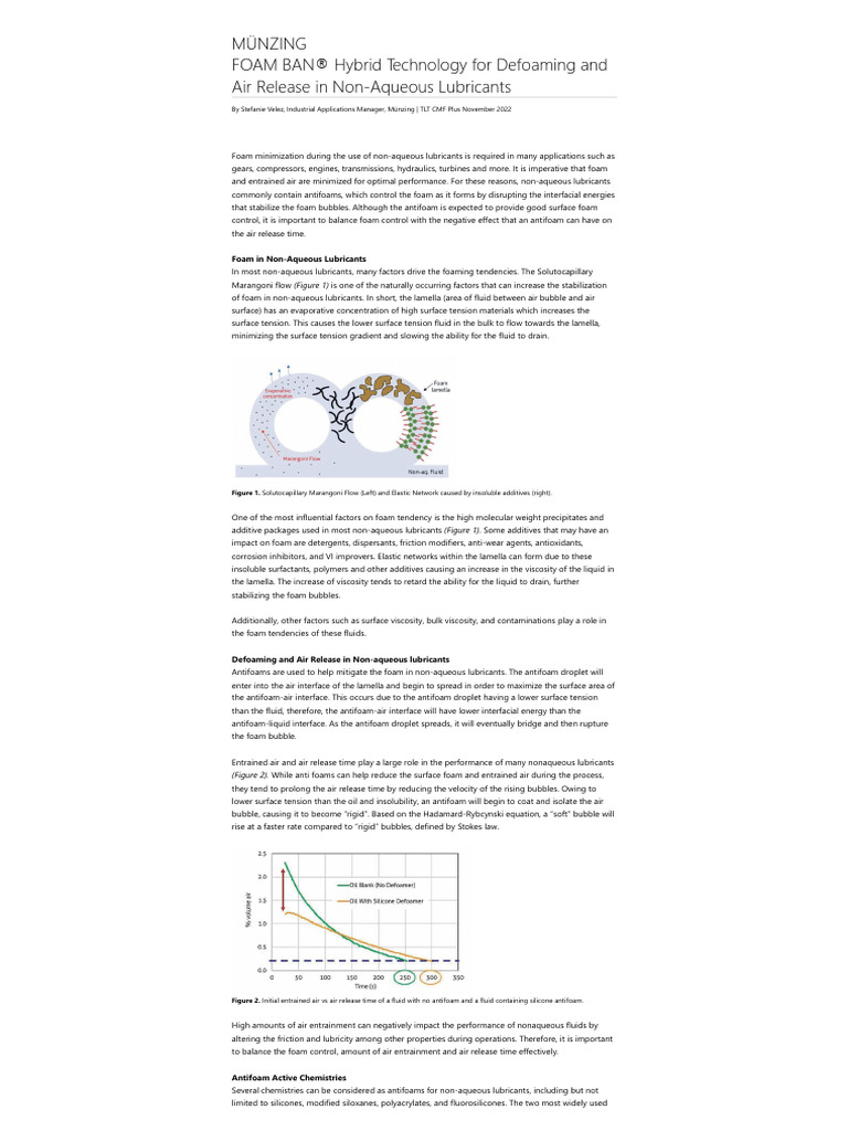 Munzing Non Aq Defoamers and Air Release Agentsq | PDF | Foam ...