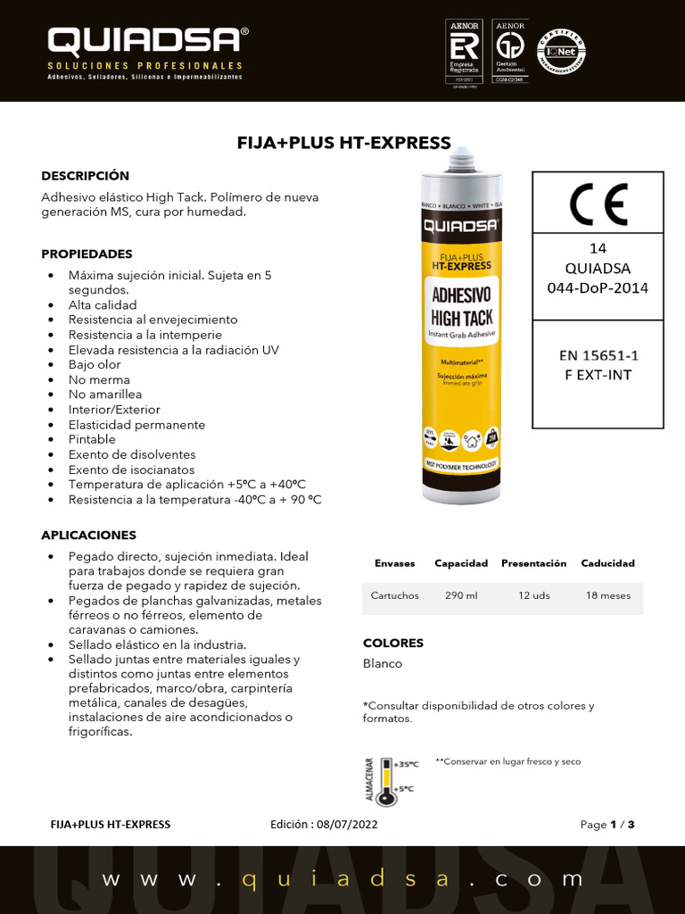 FICHA TÉCNICA HT-Express | PDF | Materiales | Sustancias químicas