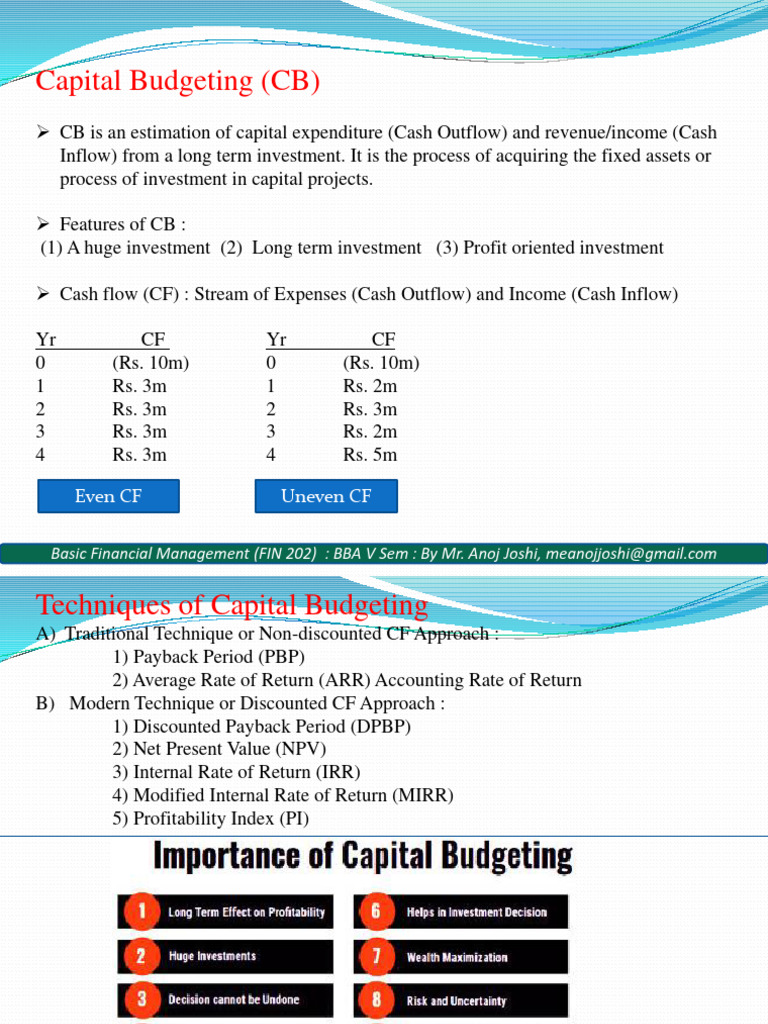 FIN 202 BBA IV CB by Joshi Anoj | PDF | Capital Budgeting | Internal Rate Of Return