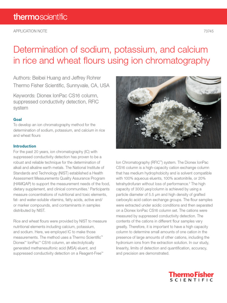 An 73745 Ic Sodium Potassium Calcium Rice Wheat Flours An73745 en | PDF ...