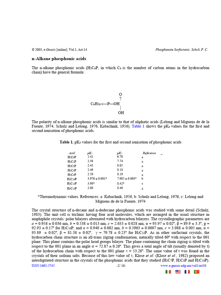 Phosphonate Surfactants Overview | PDF | Adsorption | Liquid Crystal