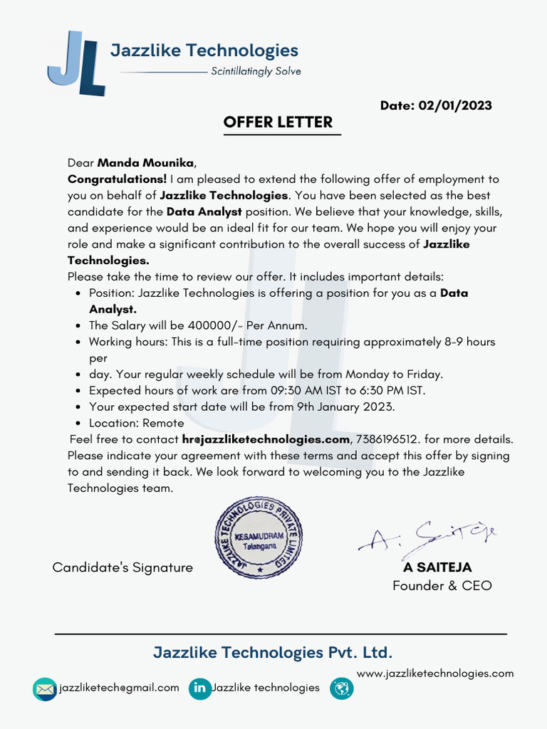 Job Offer: Data Analyst Position | PDF