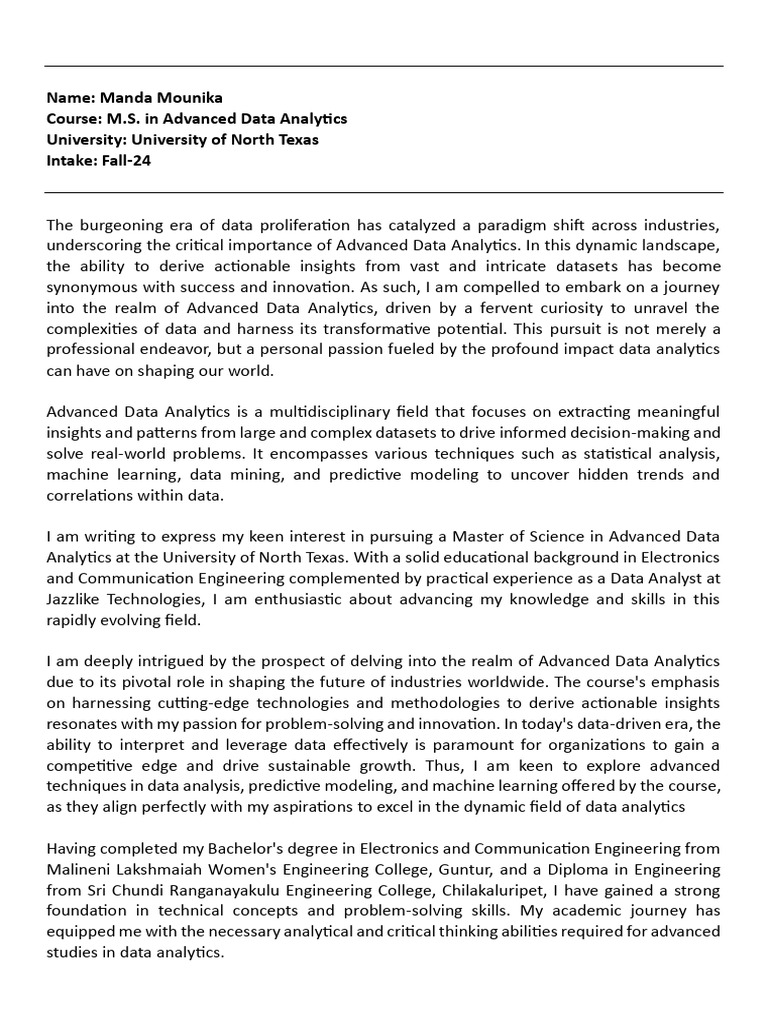 Mounika UNT | PDF | Data Science | Engineering Mounika UNT | PDF | Data Science | Engineering