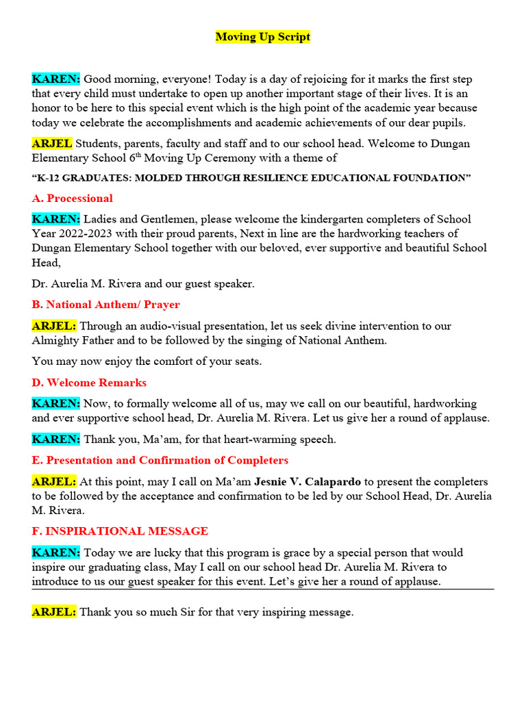 Moving-Up-and-Recognition-Script (1) | PDF