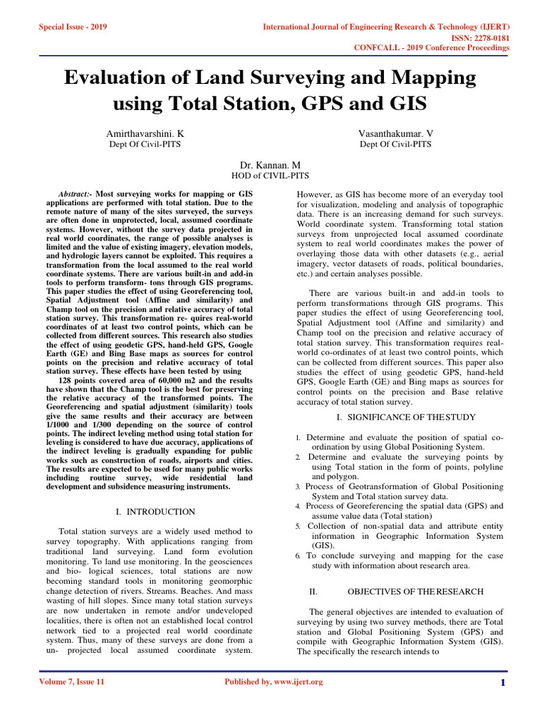 Evaluation of Land Surveying and Mapping Using Total Station Gps and ...
