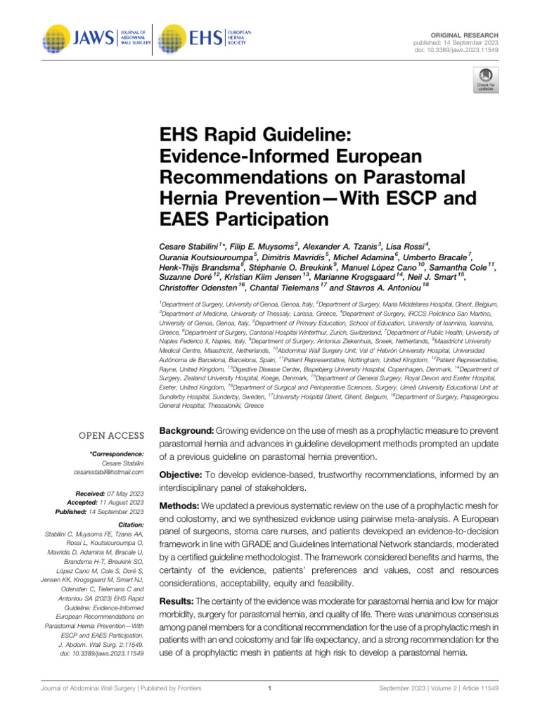 EHS Rapid Guideline 2023 | PDF | Systematic Review | Preventive Healthcare