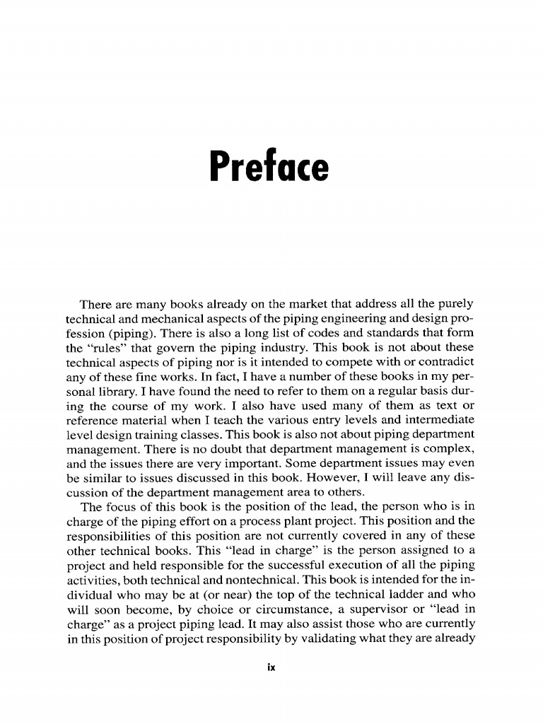 Preface_2001_Piping-Engineering-Leadership-for-Process-Plant-Projects | PDF