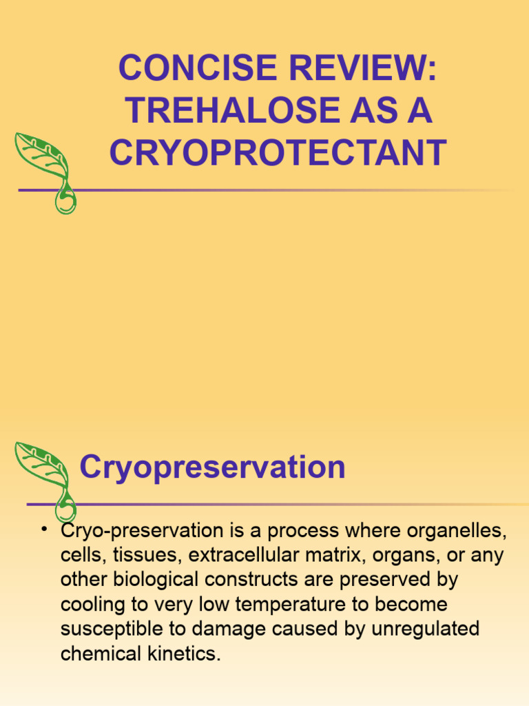Trehalose - A Cryoprotectant | PDF | Biology