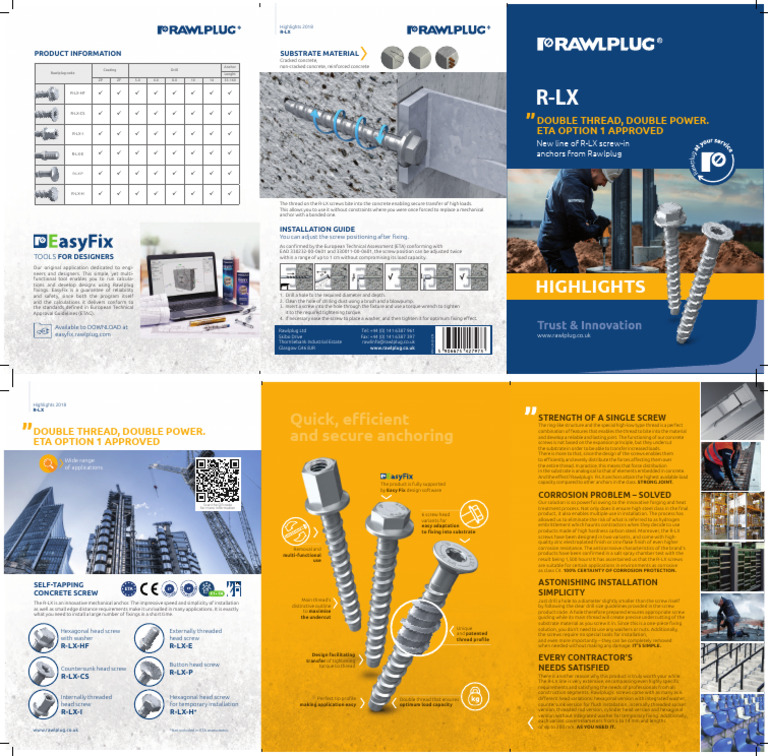 Rawlplug Leaflets R-LX EN 03 2018 PRINT Compressed | PDF | Screw | Metalworking