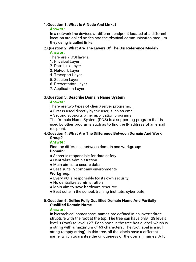 2 IT Interview Question | PDF | Computer Network | Domain Name System