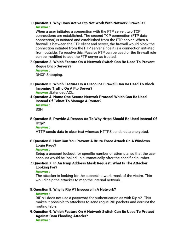 5 IT Interview Question 1 | PDF | Computer Network | Network Topology