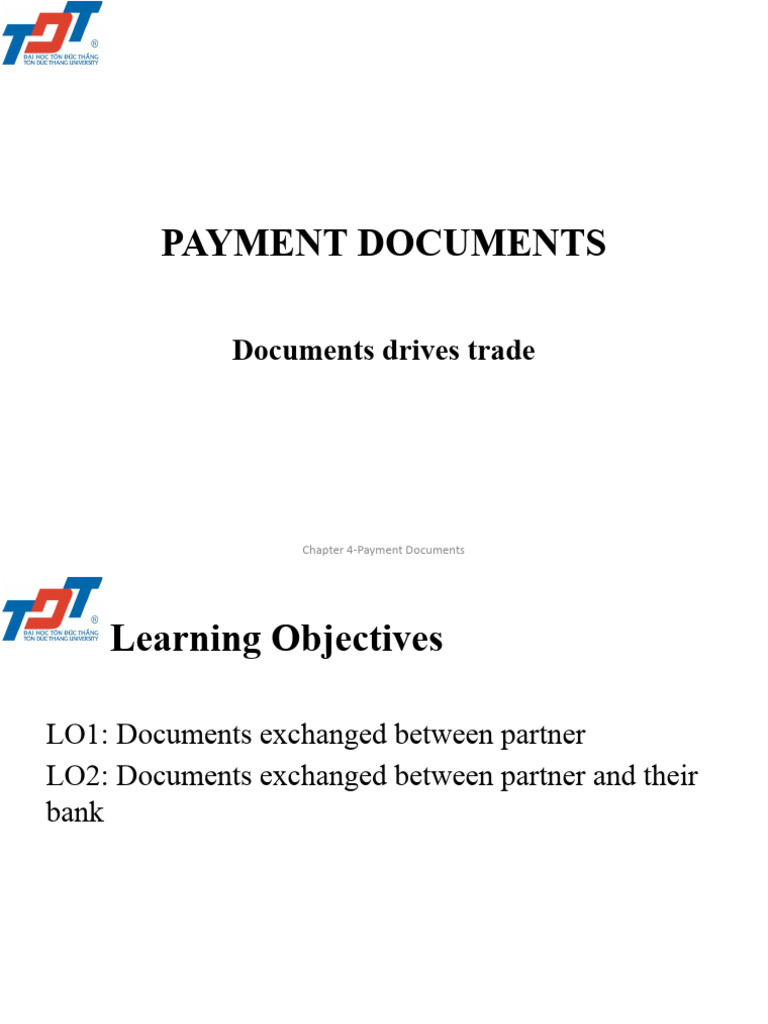 Chapter 4-Payment Documents | PDF | Negotiable Instrument | Cheque