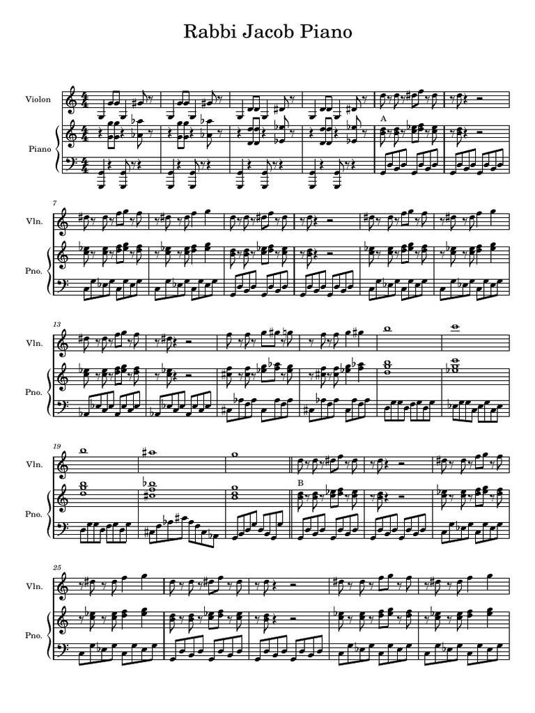 Rabbi Jacob Piano violon | PDF