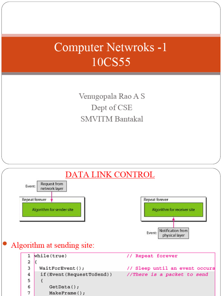 Computer Netwroks - 1 10CS55: Venugopala Rao A S Dept of CSE SMVITM Bantakal | PDF ...