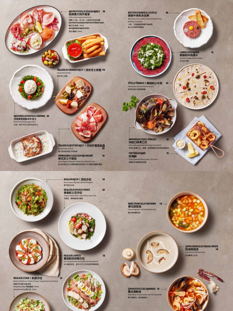 Italian Appetizer Menu Highlights | PDF | Pasta | Spaghetti