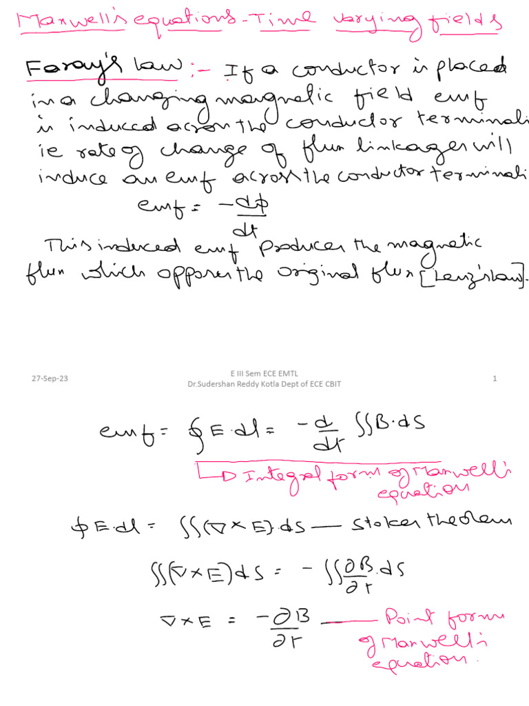 UNIT - I-4. Time Varying Fields-Maxwell Eqs-Problems and Solutions | PDF | Electronic ...