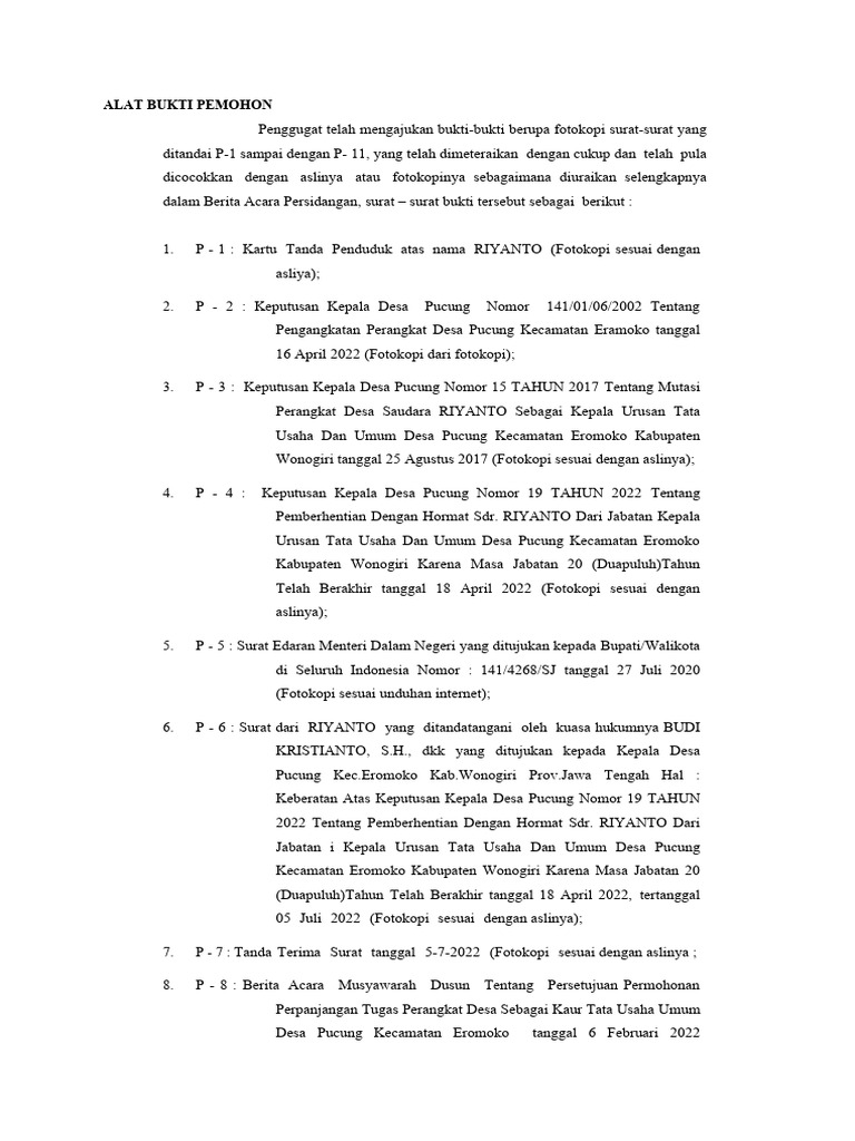 ALAT BUKTI Pak agus | PDF