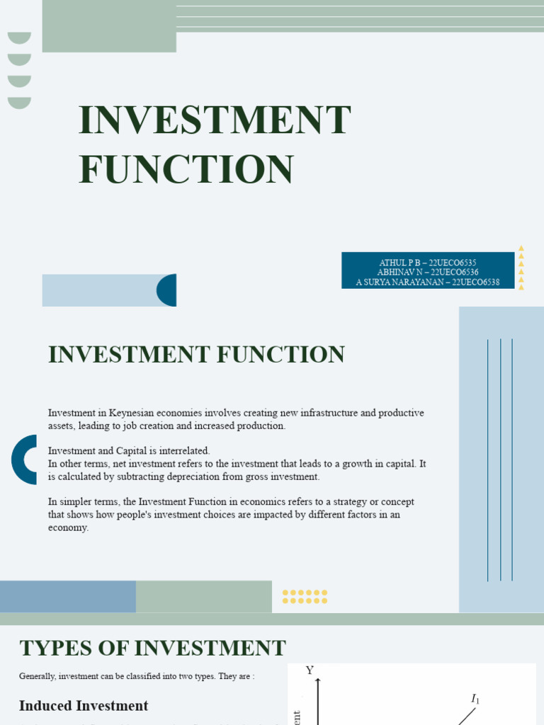 Investment Function Types Determinants | PDF | Investing | Income