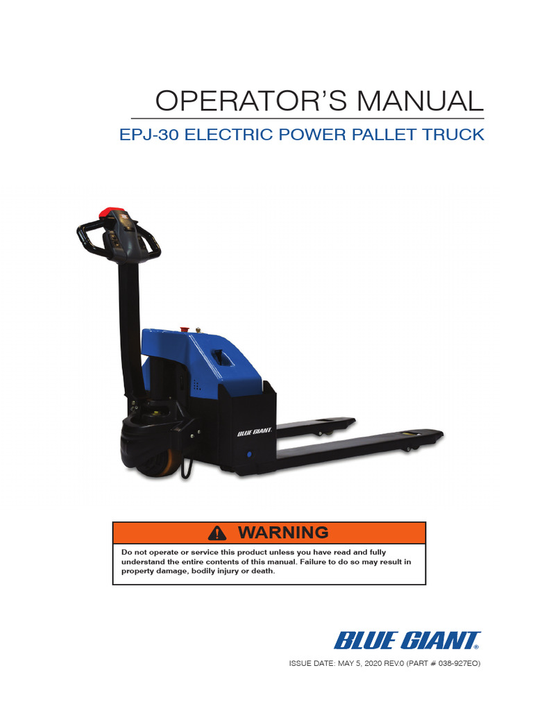 EPJ-30 Pallet Truck Guide | PDF | Truck | Elevator