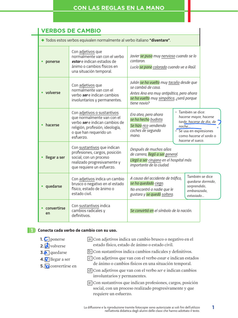 Verbos Cambio | PDF
