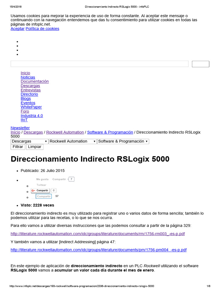 Direccionamiento Indirecto RSLogix 5000 - infoPLC | PDF | Puntero (Programación de computadora ...