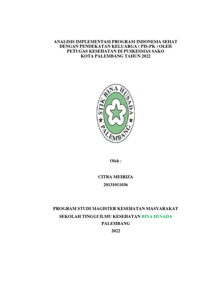 Implementasi PIS-PK di Puskesmas Sako | PDF | Pengembangan Diri