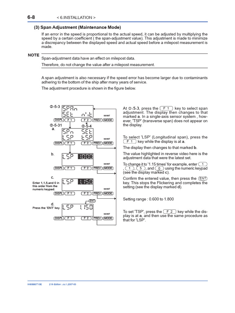 Span Adjustment (Maintenance Mode) - Page 6-8 | PDF