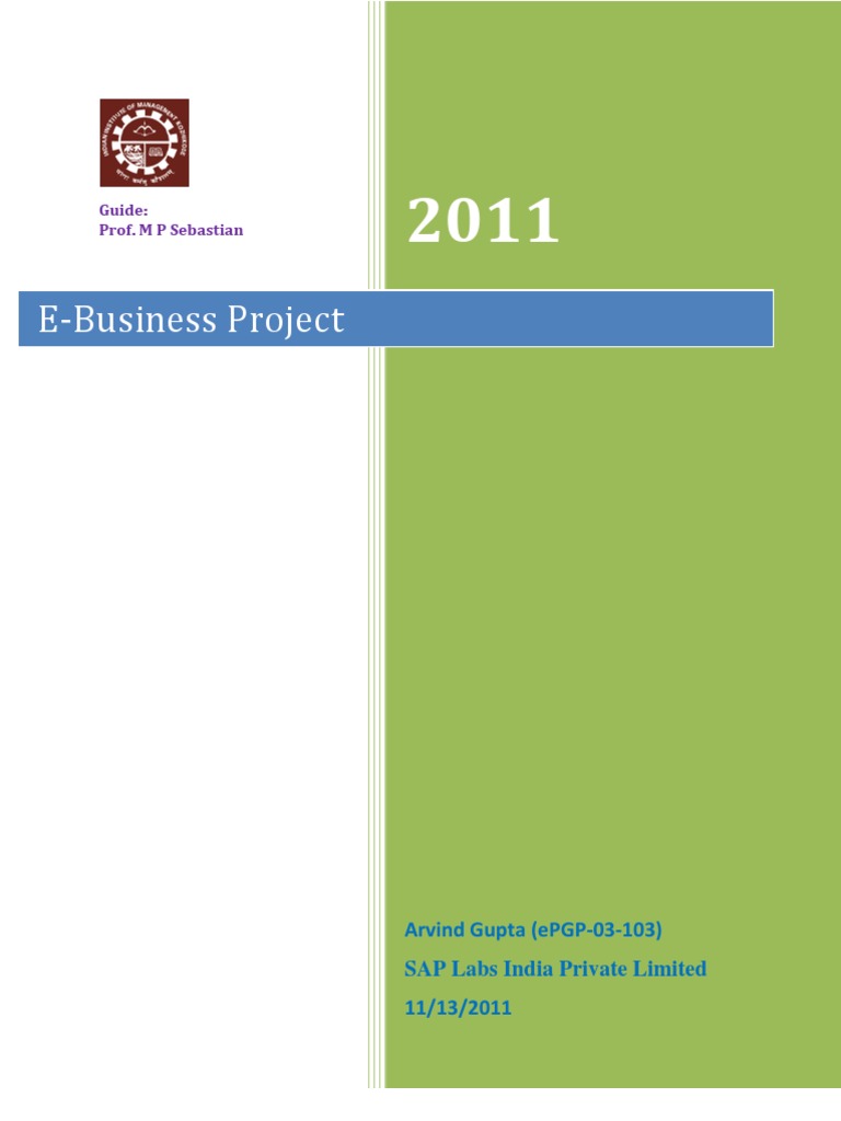 E-Business Project: Guide: Prof. M P Sebastian | PDF | Electronic ...