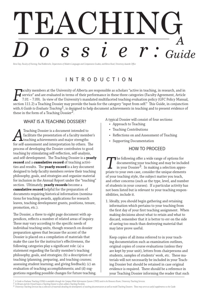 teaching_dossier | PDF | Thesis | Lecture