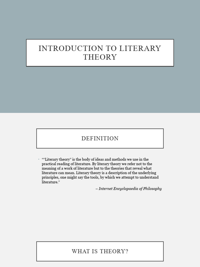 Introduction to Literary Theory | PDF | Idea | Theory