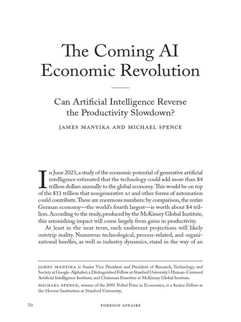 AI's Role in Economic Productivity Revival | PDF | Artificial ...