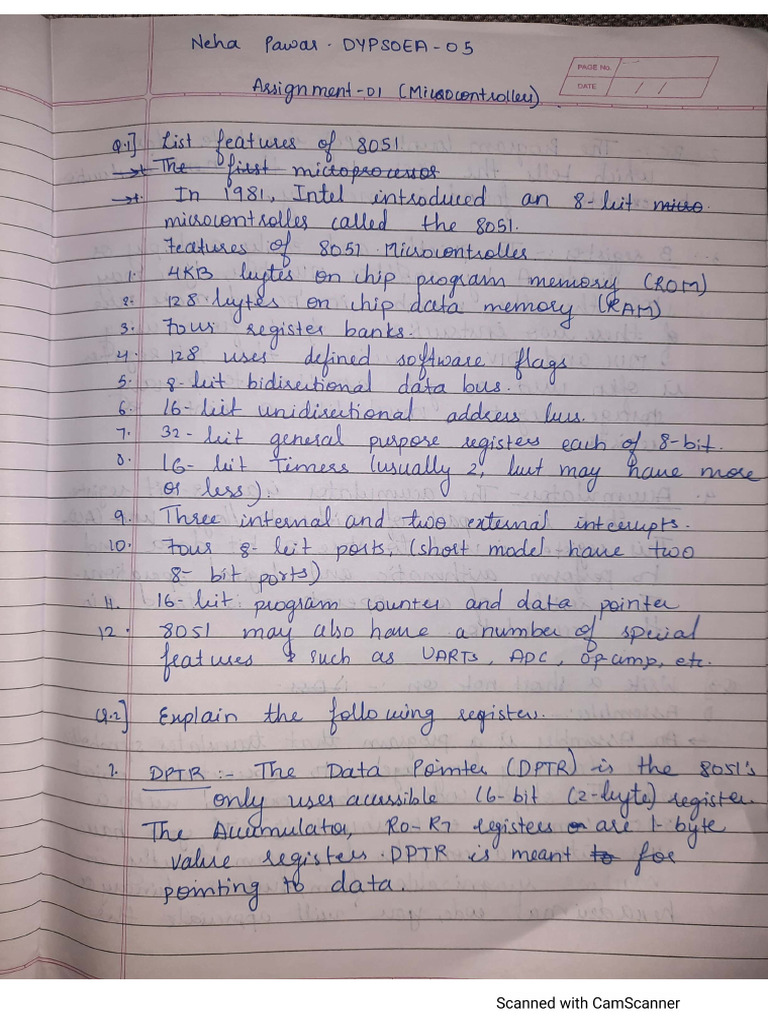 Microcontroller Assignment-1,2,3(Neha Pawar) | PDF