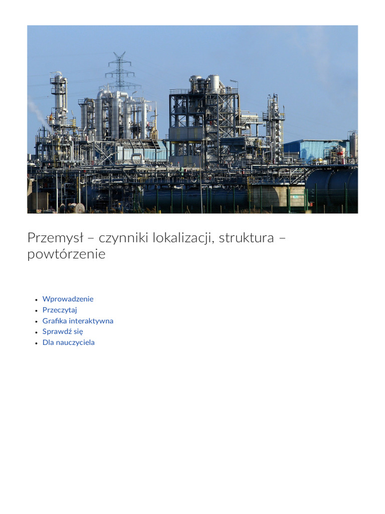 Przemysl Czynniki Lokalizacji Struktura Powtorzenie | PDF