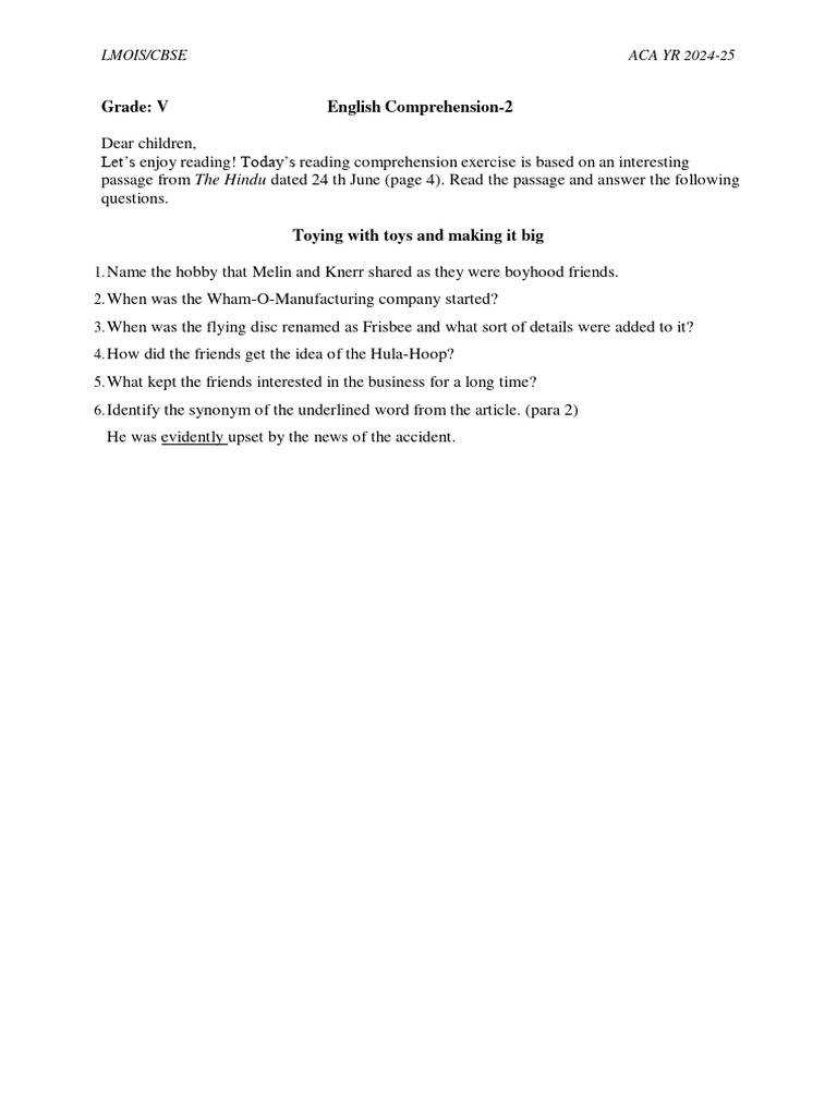 English Reading Comp-2 | PDF | Wellness