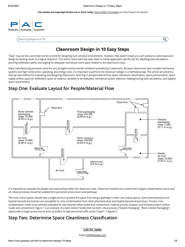 Cleanroom Design in 10 Easy Steps | PDF
