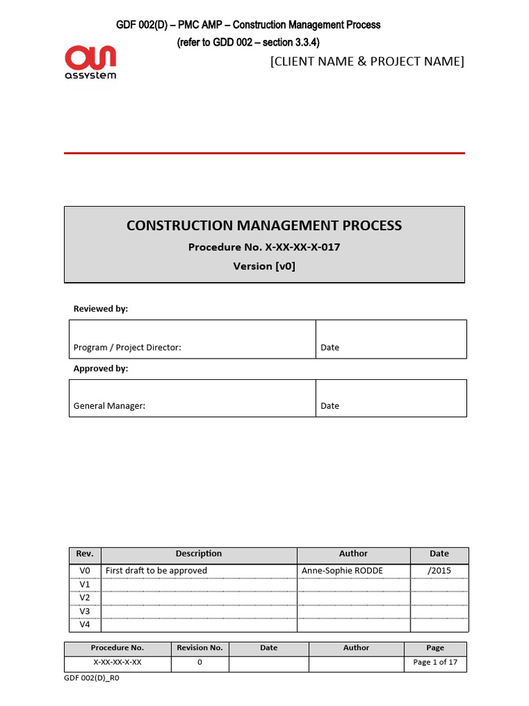 GDF 002 (D) - PMC AMP - Construction Management Process | PDF ...