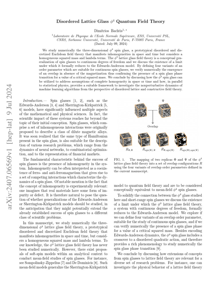 Disordered Lattice Glass ϕ Quantum Field Theory | PDF | Spin (Physics) | Field (Physics)