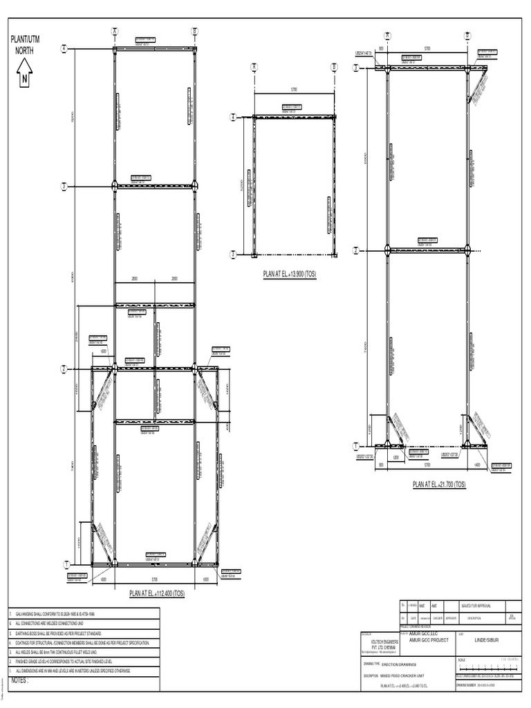 Erection Drawings for Mixed Feed Cracker | PDF