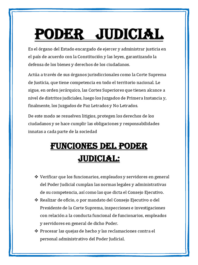 PODER JUDICIAL | PDF | Judicaturas | Ejecutivo (gobierno)